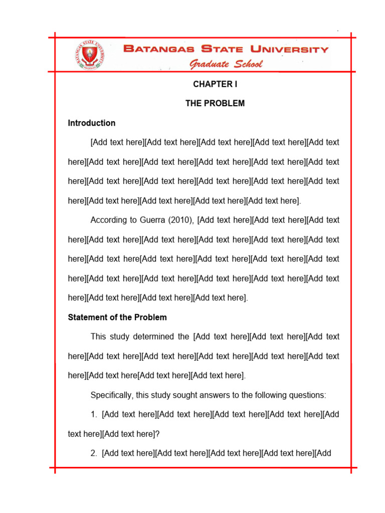 Bsu 3 Sample - Chapters I To V | PDF | Statistics | Hypothesis