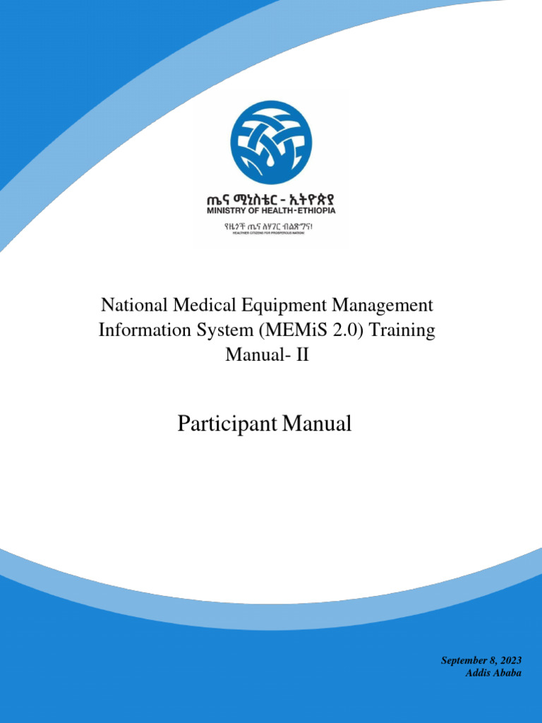 MEMiS 2.0 Training Manual for Ethiopia | PDF | Medical Device | Inventory