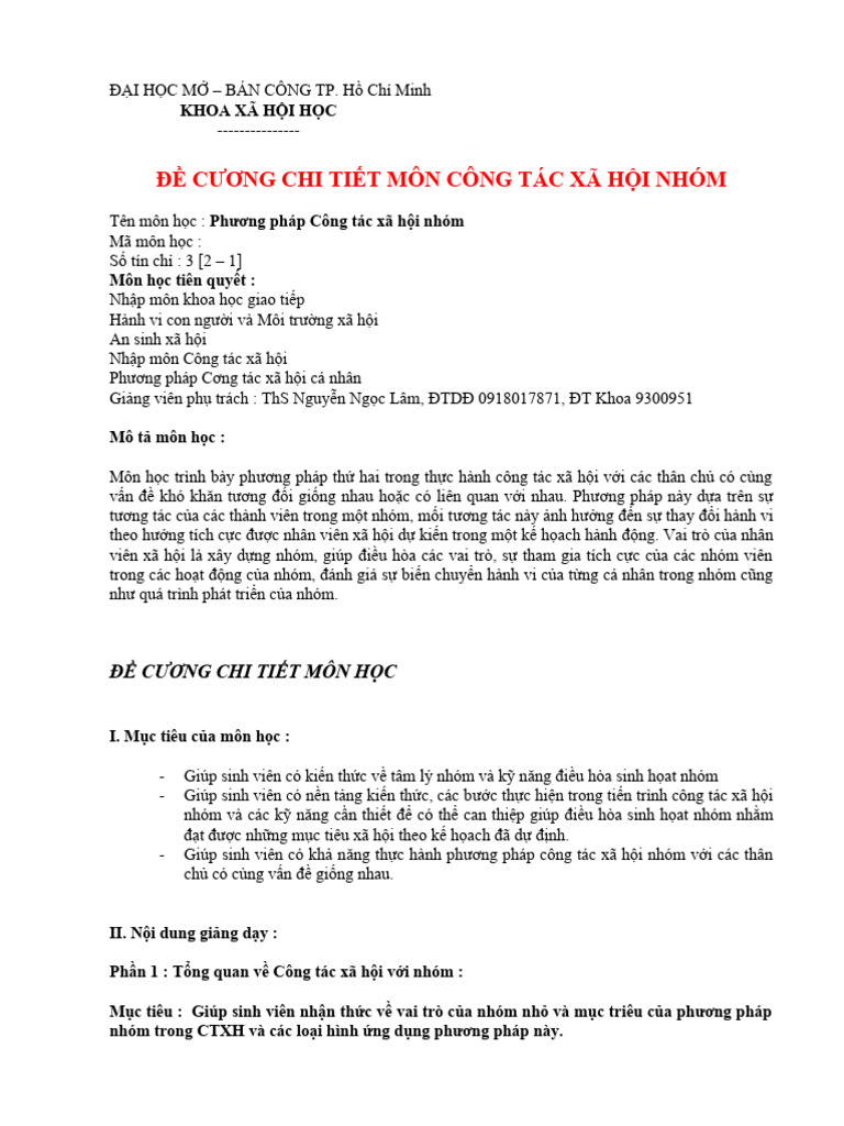 XHH Phuong Phap Cong Tac Xa Hoi Nhom | PDF