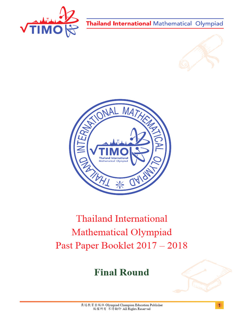 Timo Booklet 2017 - 2018 Final Senior Secondary Group | PDF