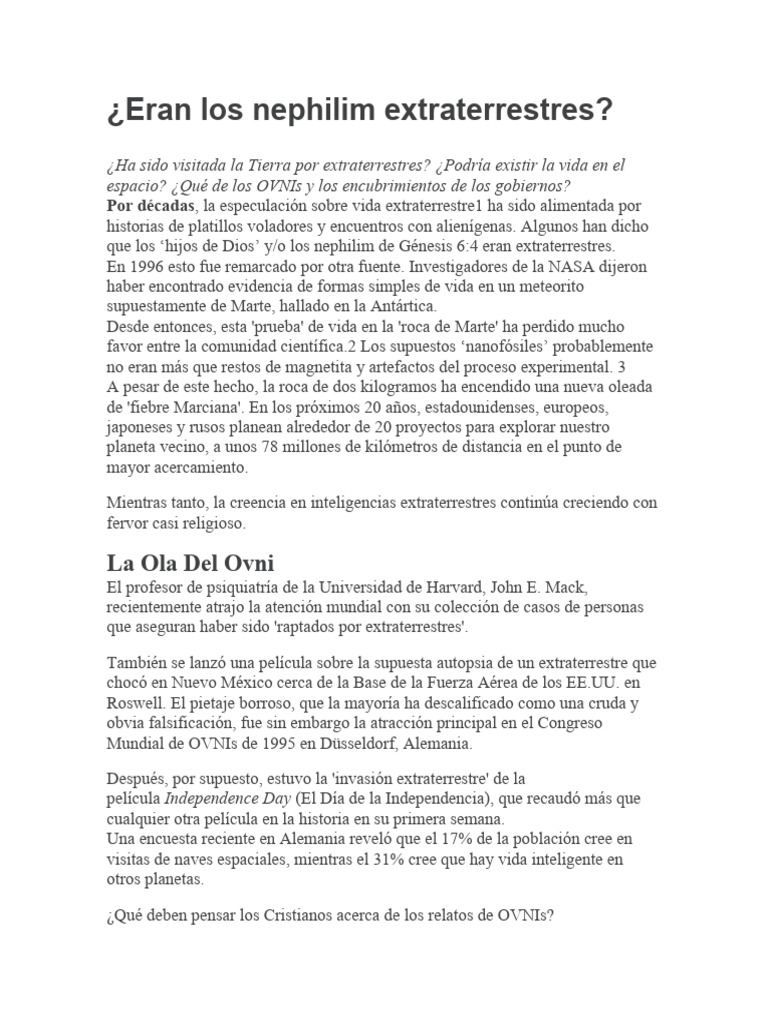 LOS NEPHILIM | PDF | Nephilim | Objeto volador no identificado