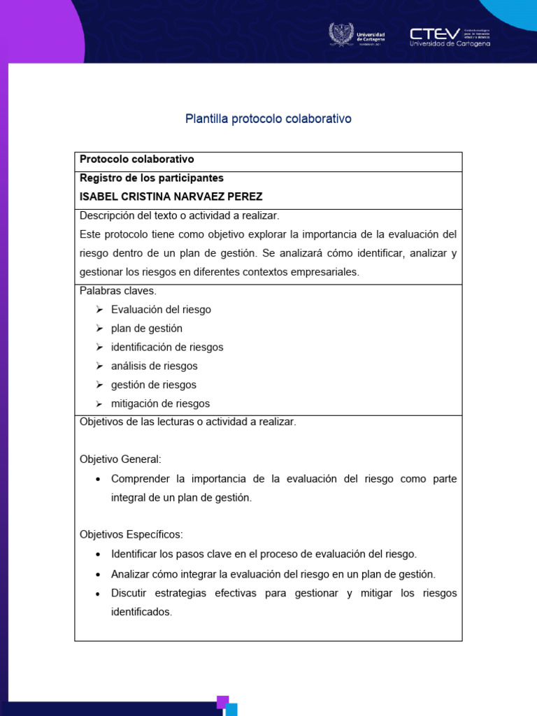 La Evaluacion Del Riesgo Dentro Del Plan de Gestion 2 | Descargar gratis PDF | Evaluación de ...