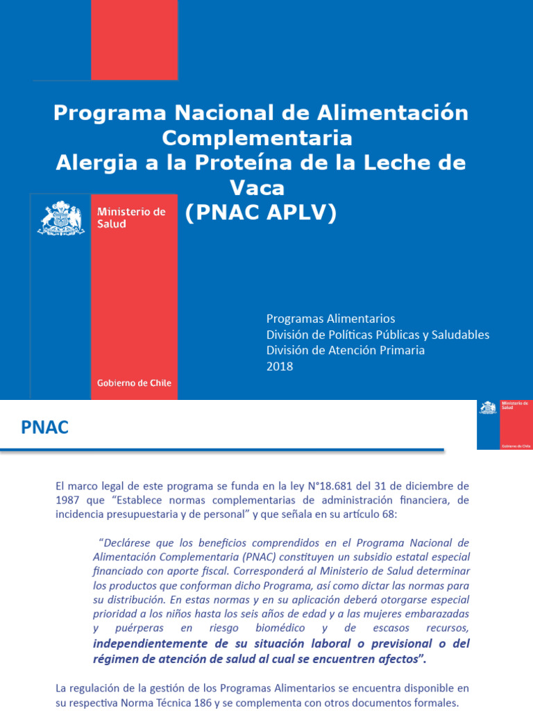 2018.12.21 Antecedentes Pnac Aplv | PDF | Alergia | Leche