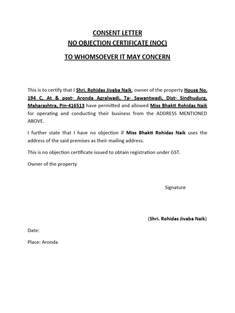 Consent Letter | PDF