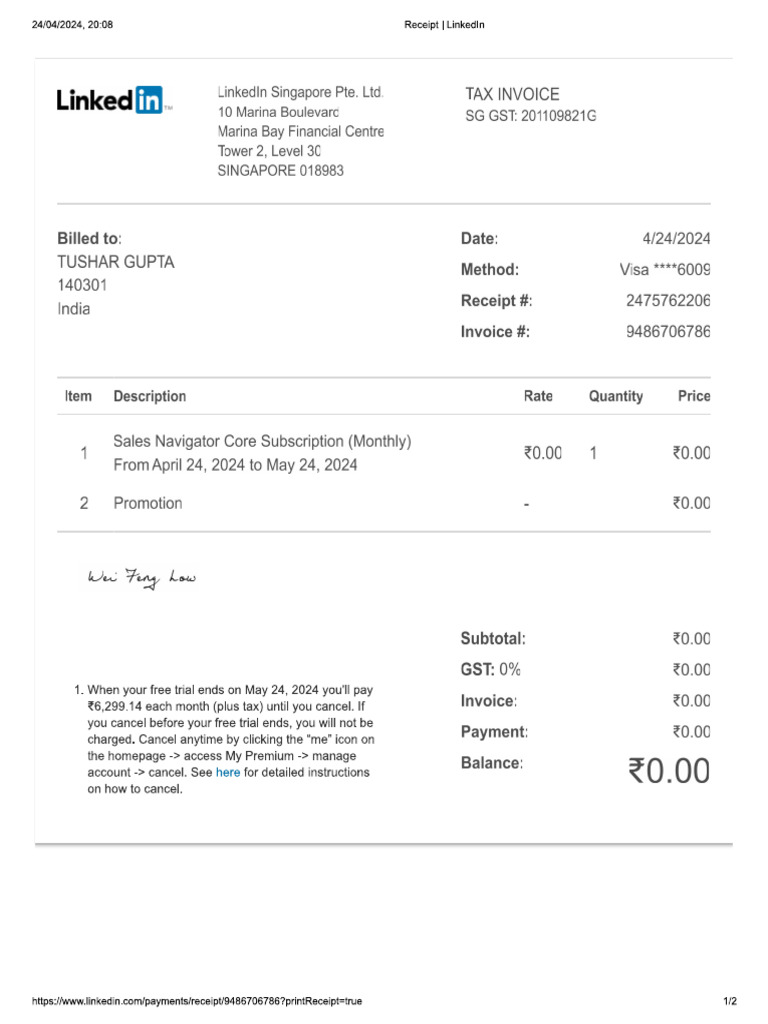 Reciept | PDF