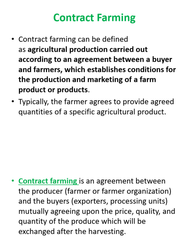 Contract Farming | PDF | Procurement | Agriculture