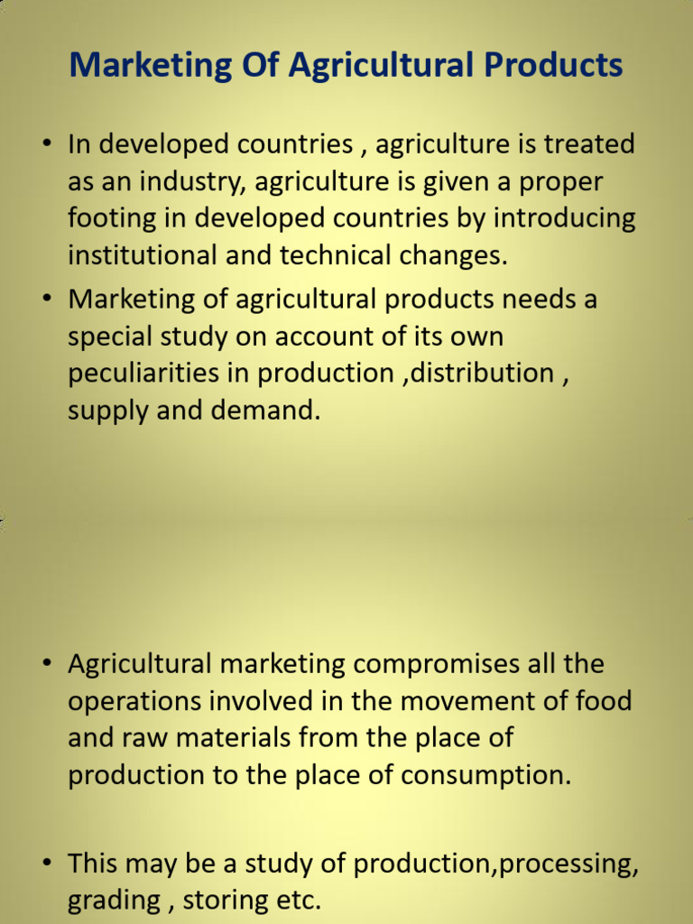 Agricultural Marketing Strategies Overview | PDF | Packaging And ...
