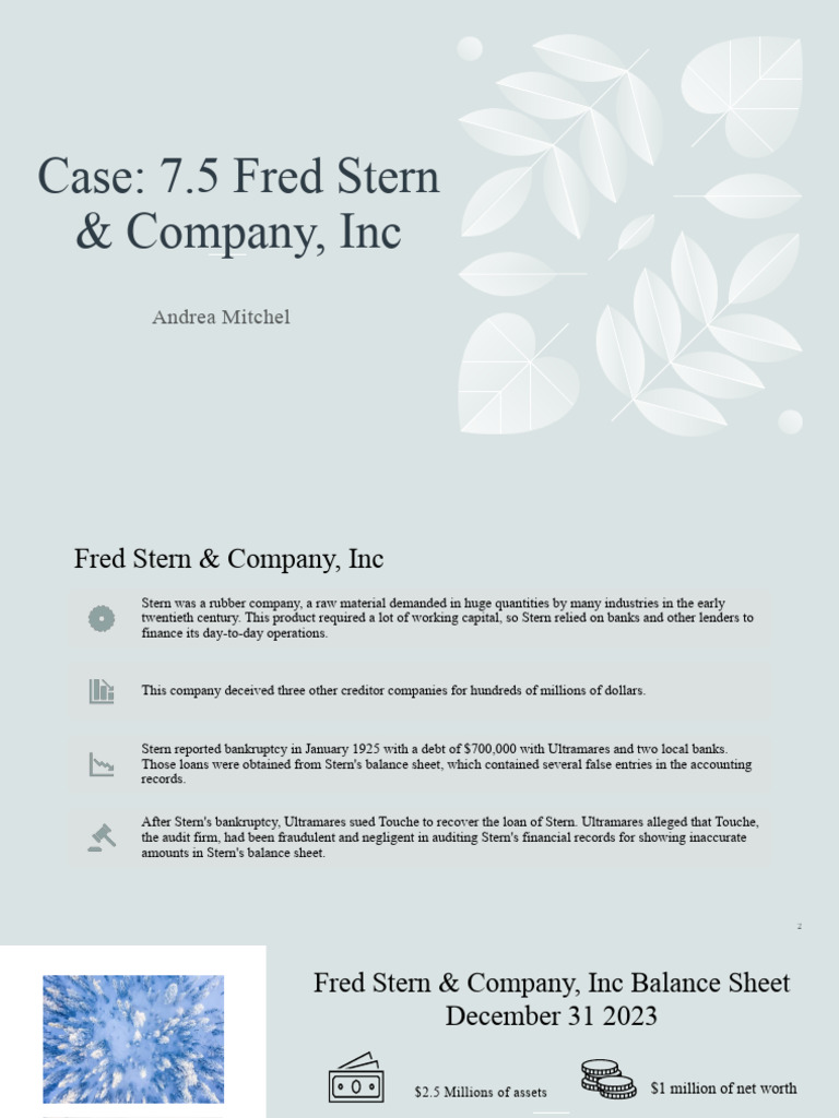 Case Section 7 | PDF | Audit | Loans