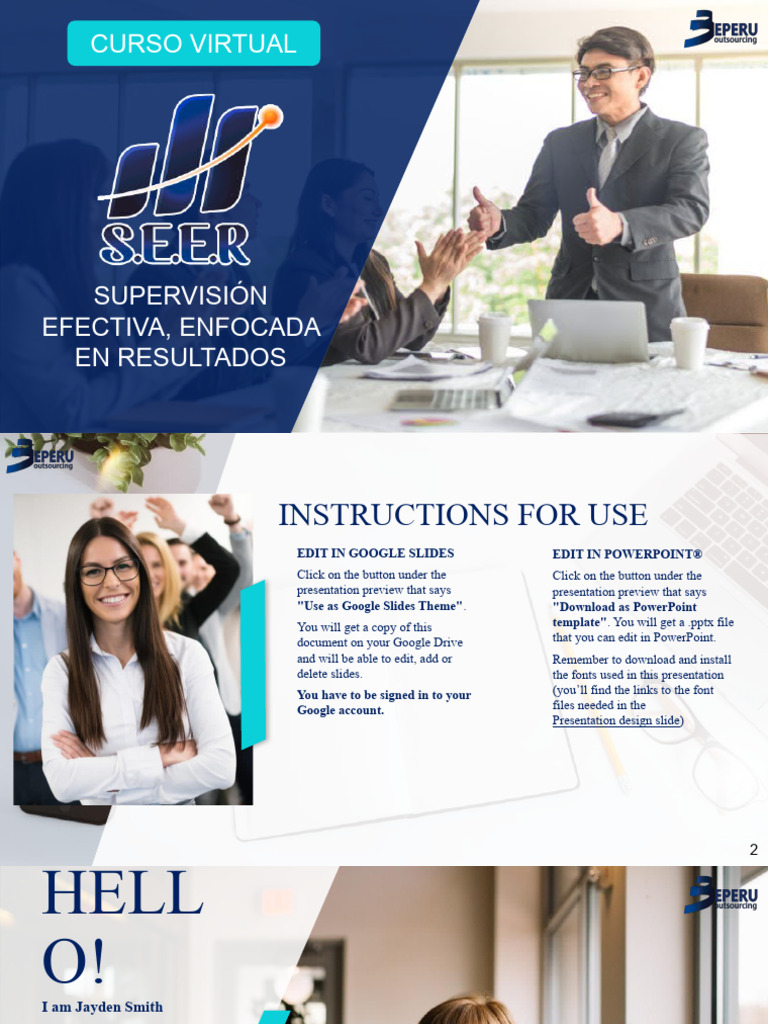 Plantilla - Curso SEER | PDF | Color | Microsoft Power Point