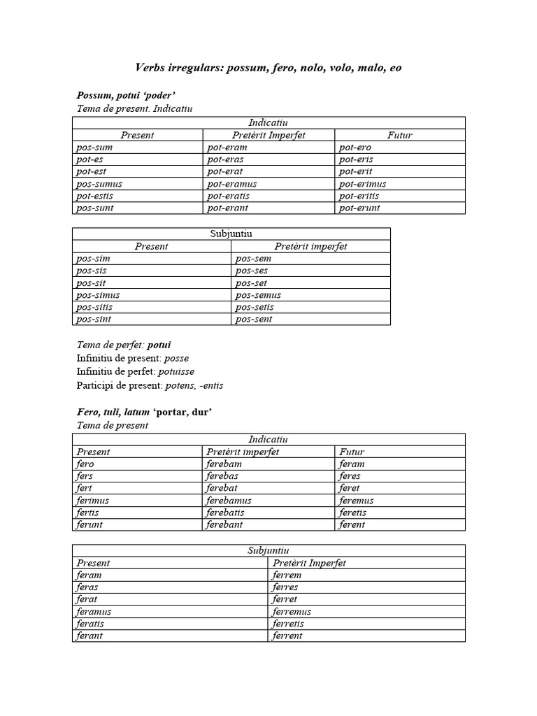 Verbs irregulars | PDF