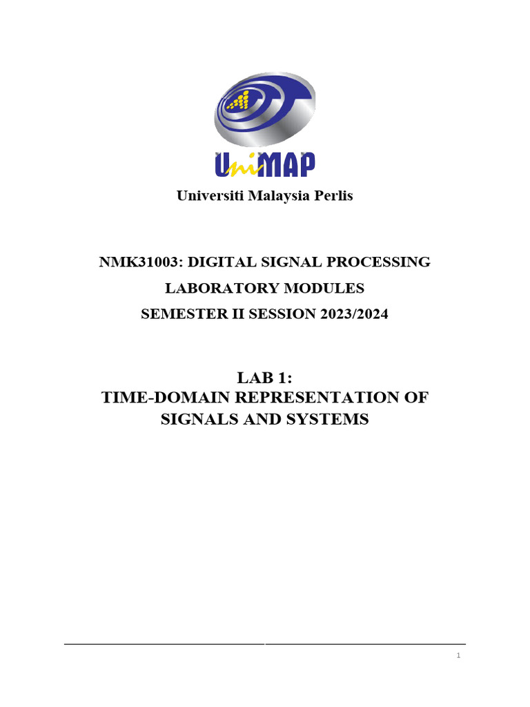 NMK31003 DSP Lab 1 Module For Sem 2 2023 2024-Scilab | PDF | Digital Signal Processing | Matrix ...