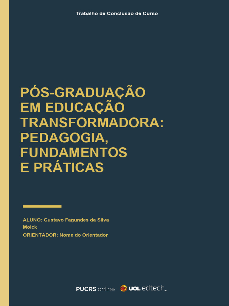 Template para TCC EDUTRANSF ProjetoPratico | PDF | Aprendizado | Pedagogia