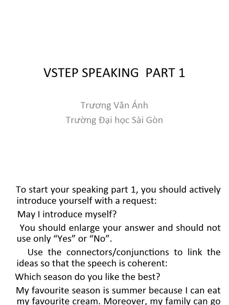 VSTEP-SPEAKING-PART-1 3x | PDF | Meal