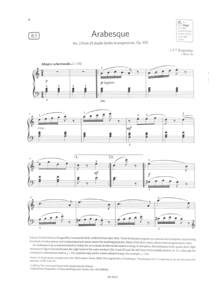 Arabesque Burgmuller | PDF