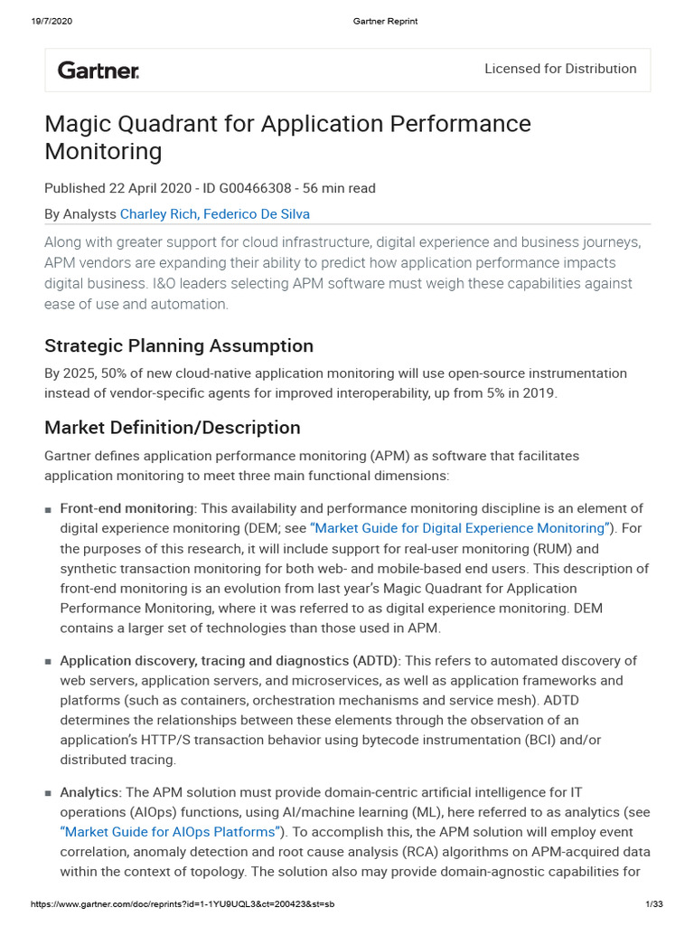 Gartner Reprint | PDF | Cloud Computing | Software As A Service