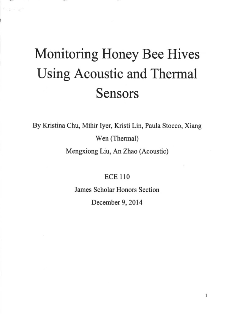 Monitoring Honey Bee Hives Using Acoustic and Thermal Sensors | PDF