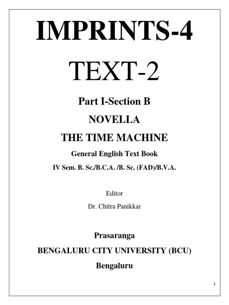 Imprints - The Time Machine Text II | PDF | Novella