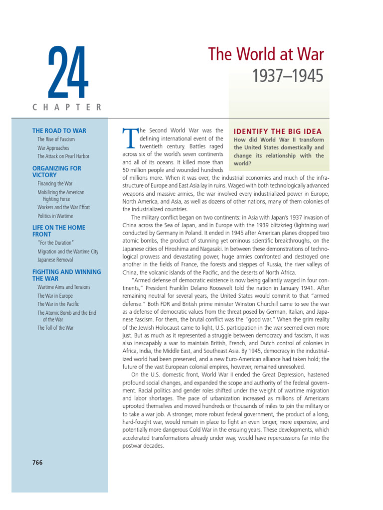 APUSH Textbook Chapter 24 | PDF | Franklin D. Roosevelt | Adolf Hitler