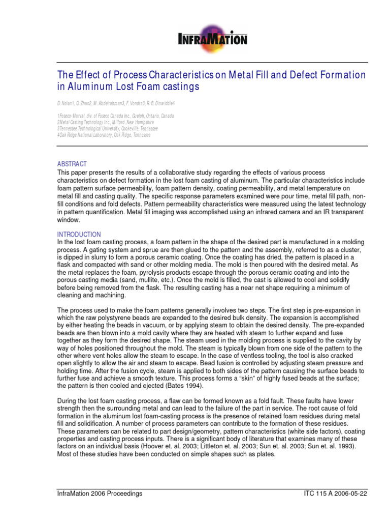 The Effect of Process Characteristics on Metal Fill and Defect ...