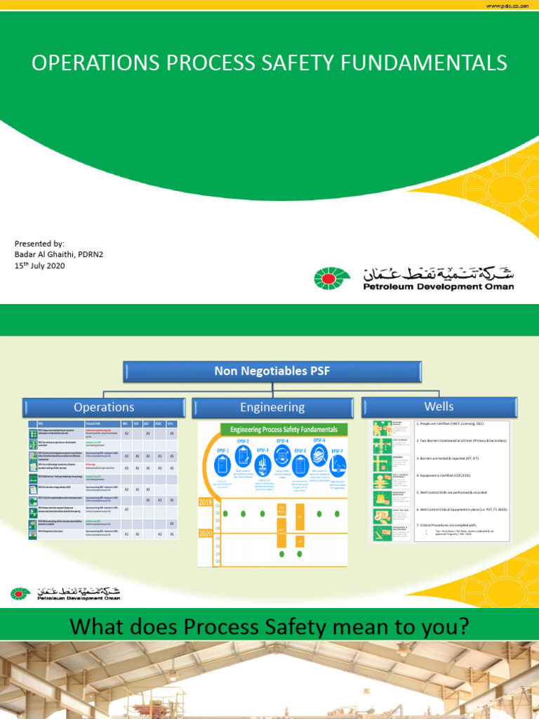 Operations Process Safety Fundamentals | PDF | Safety | Risk