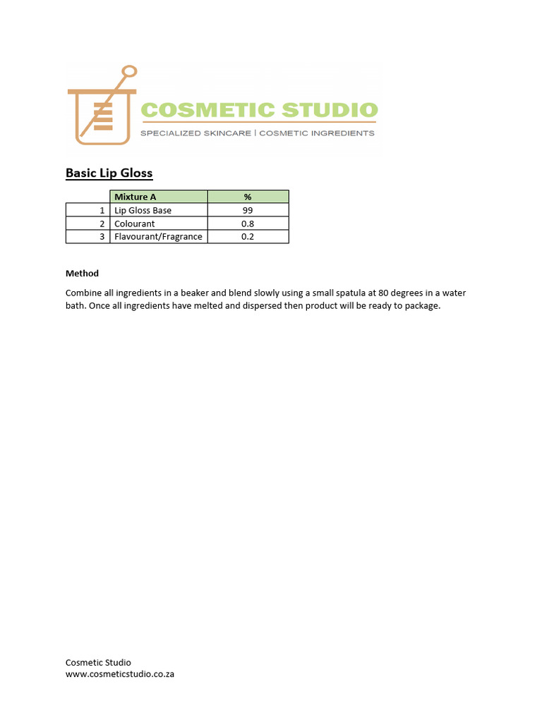 DIY Basic Lip Gloss Recipe | PDF