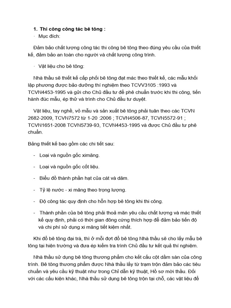 TM BPTC Bê Tông | PDF