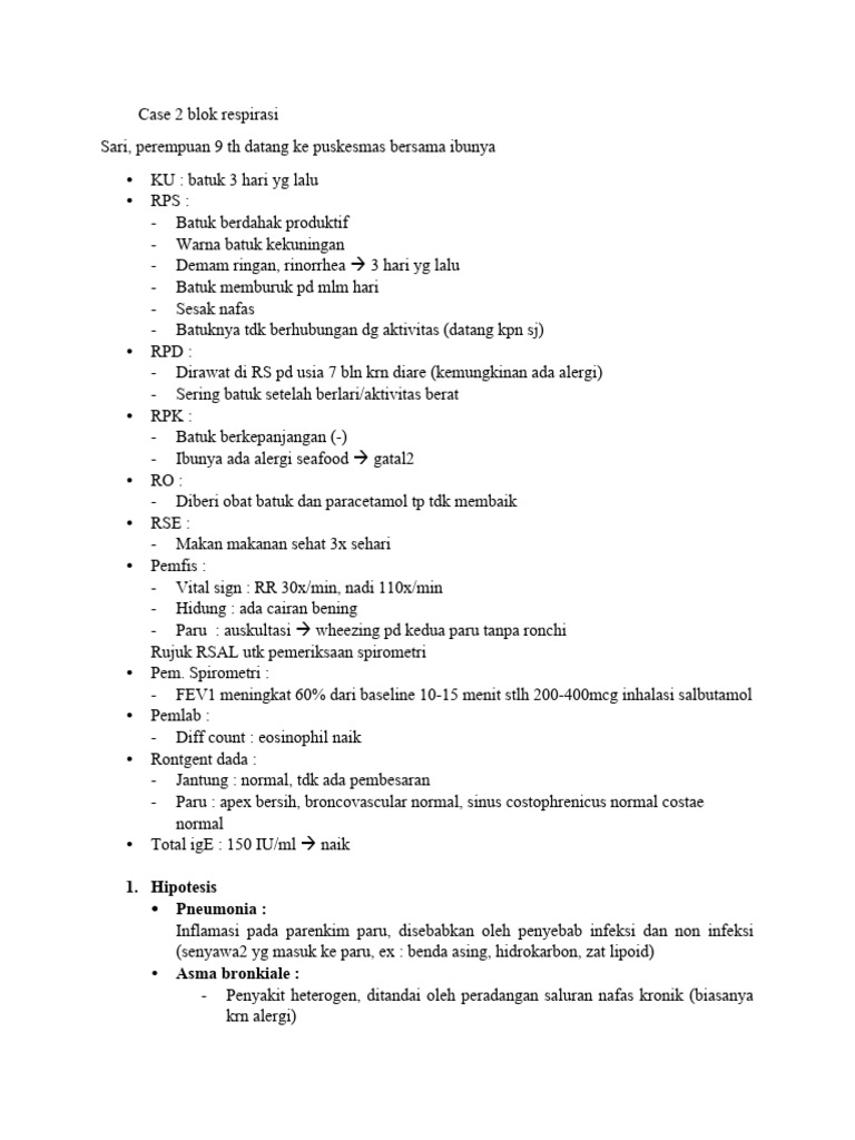 Case 2 Blok Respi Yopii | PDF