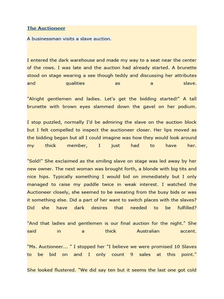 The Auctioneer | PDF | Auction