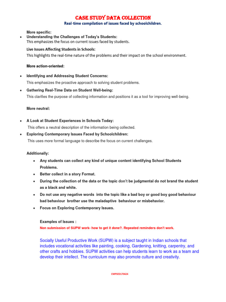 Case Study Data Collection | PDF