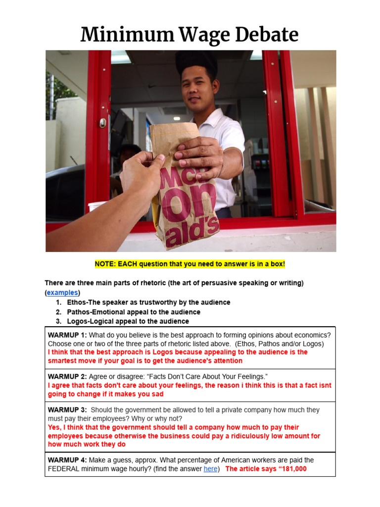 Panacea Brown - Minimum Wage Debate | PDF | Minimum Wage | Employment