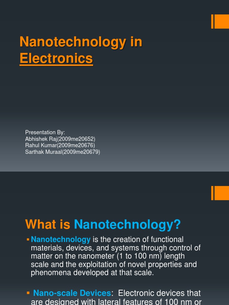 Nanotechnology Applications in Electronics | PDF | Nanowire | Mosfet