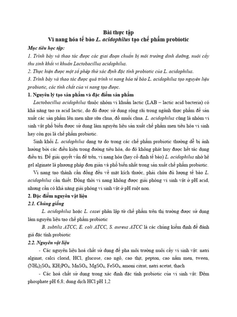 Bài TT VI Nang Hoá Probiotic | PDF