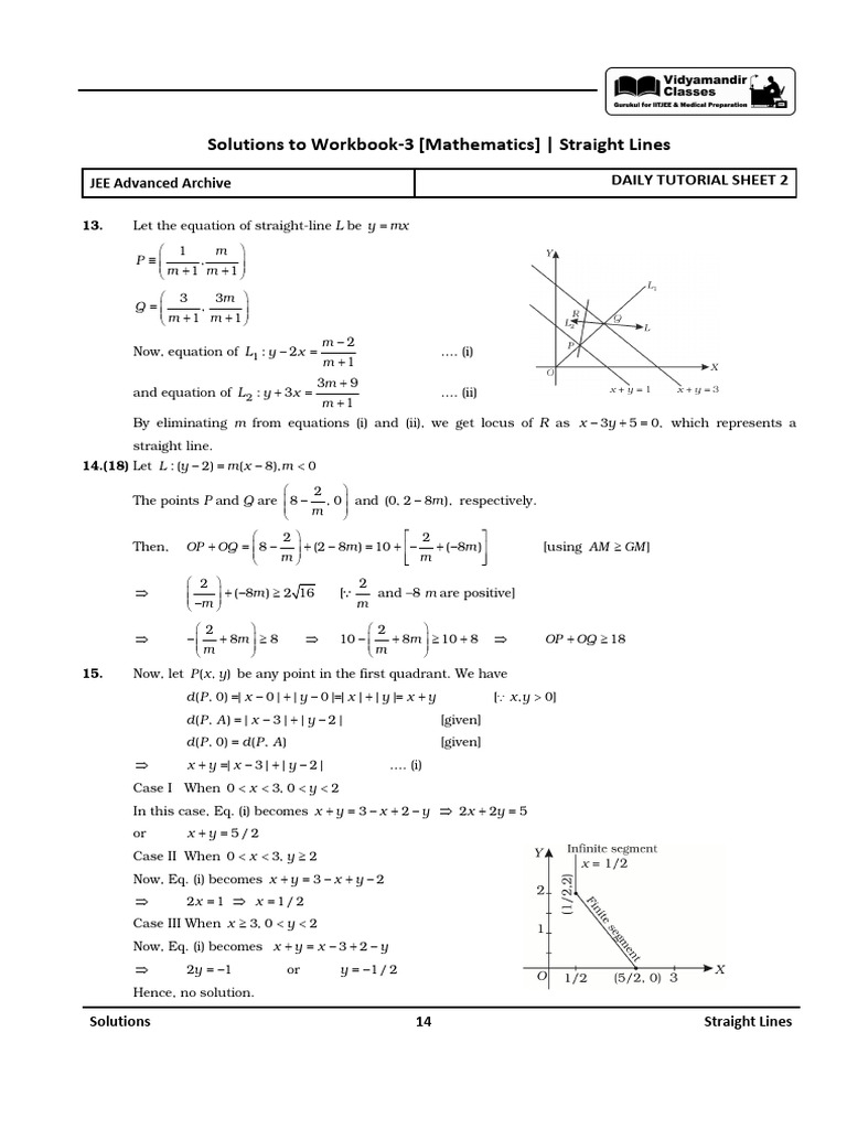 Solutions for Straight Lines in Mathematics | PDF | Mathematical ...