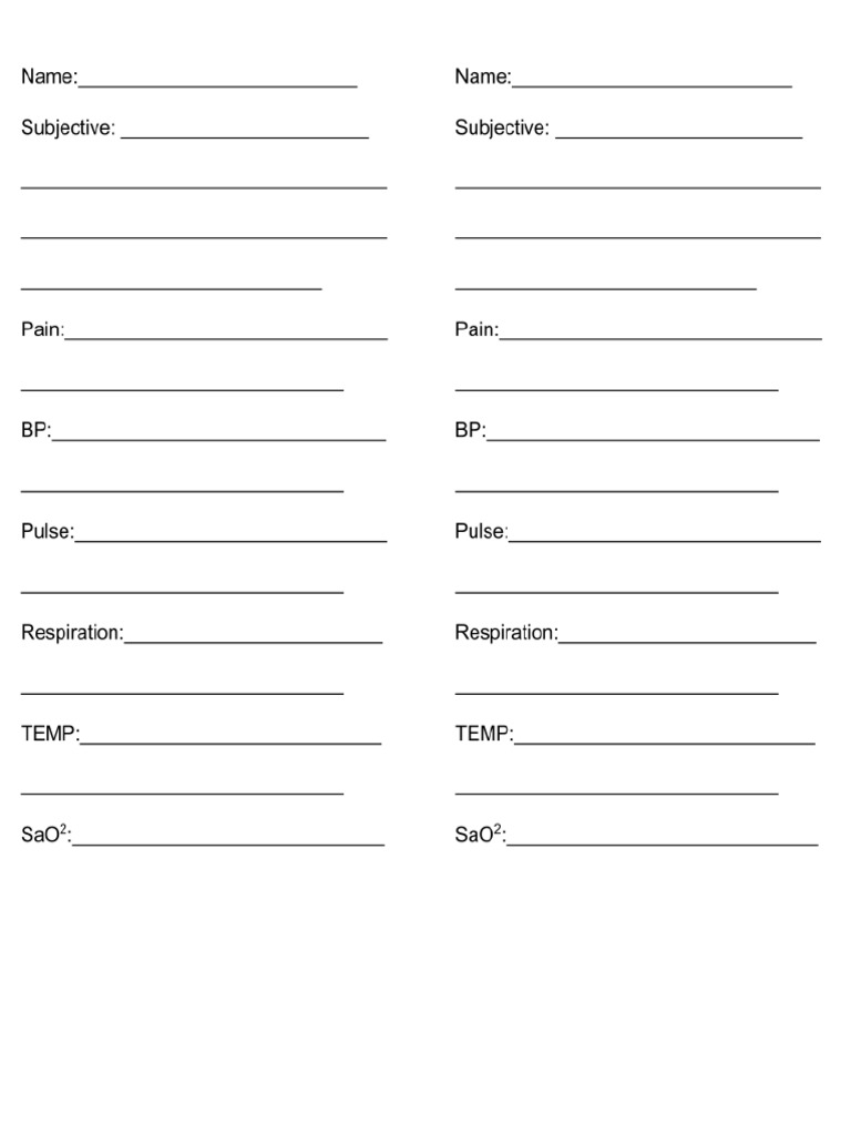 Vital Signs Checklist | PDF