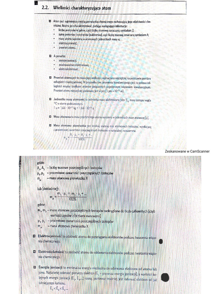 Budowa atomu informacje III W | PDF