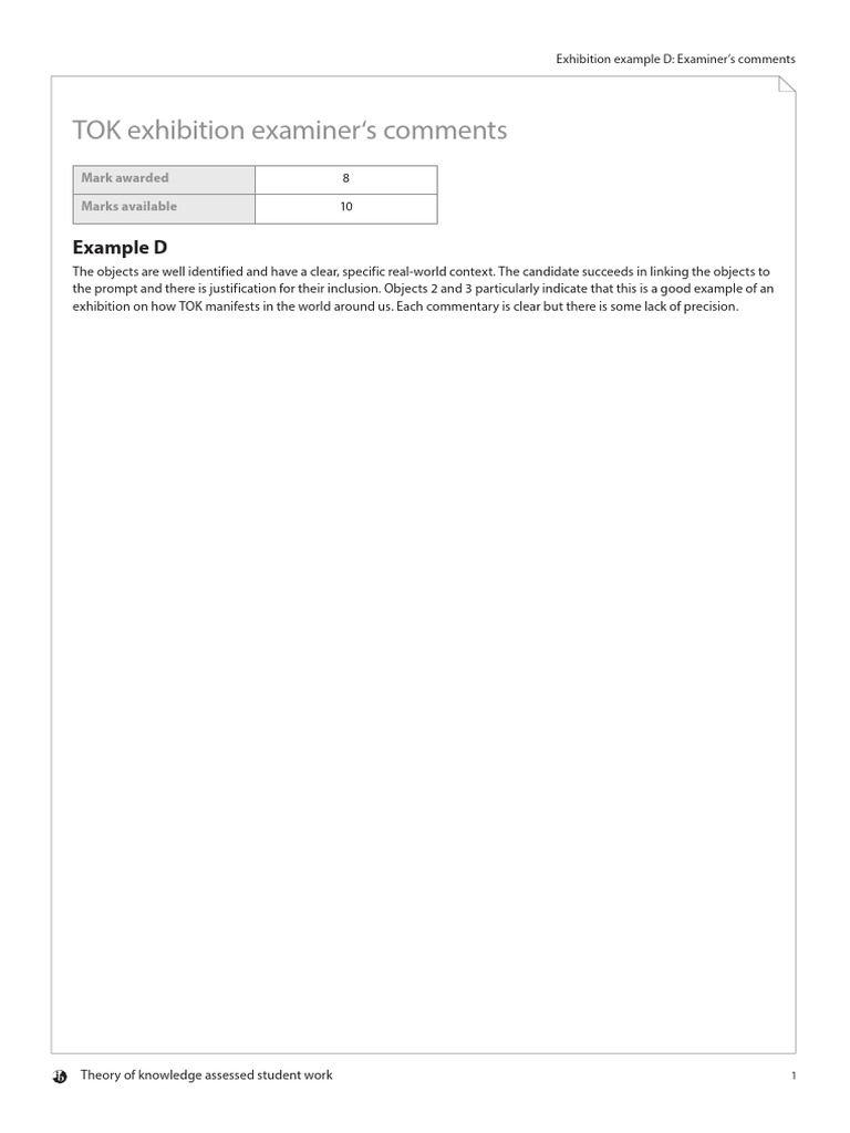 TOK Exhibition Example D Analysis | PDF | Art