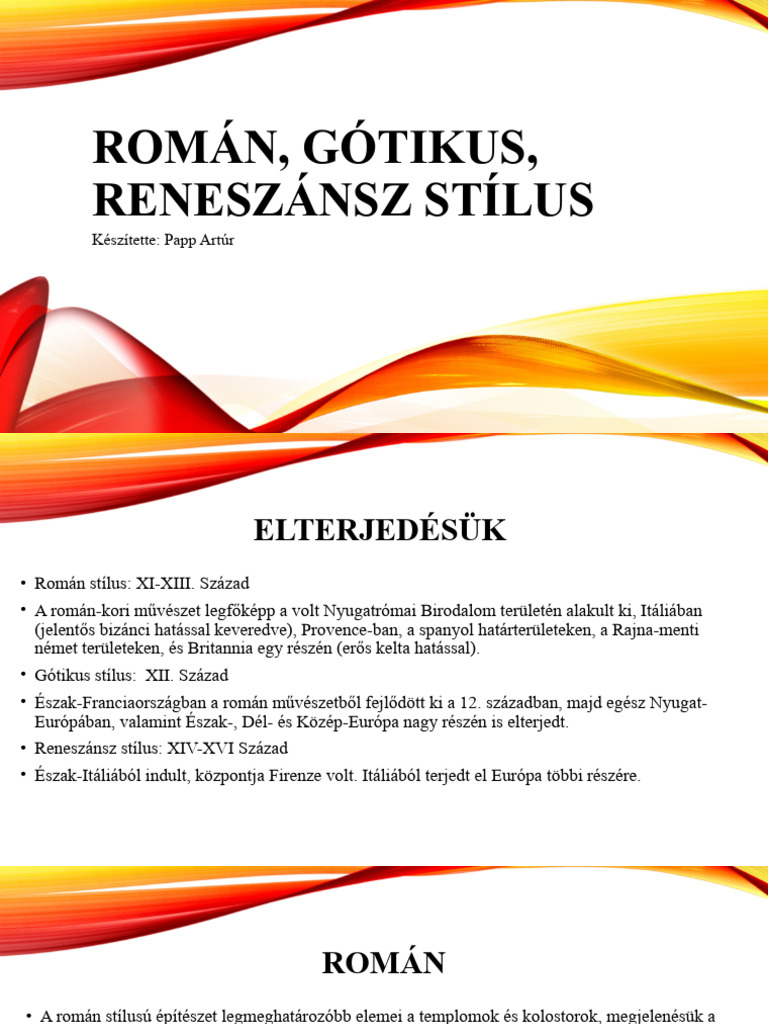 Román, Gótikus, Reneszánsz Stílus | PDF