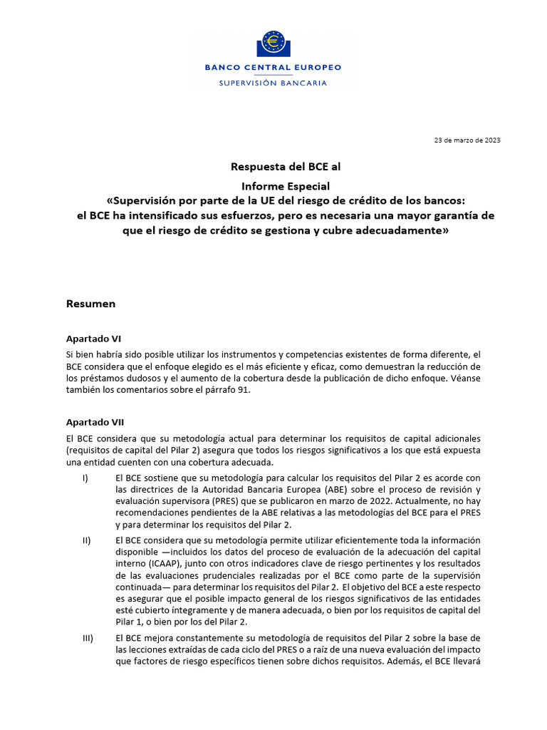 ECB Replies SR 2024 14 ES PDF Banco Central Europeo Presupuesto