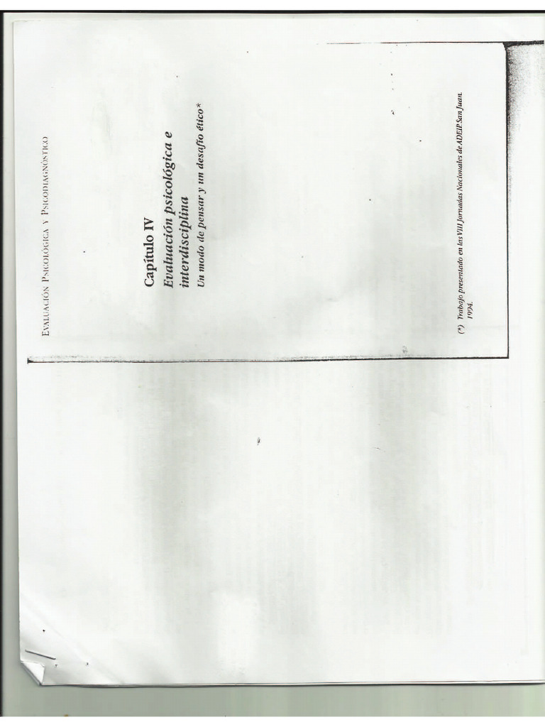 Casullo M. 1996 Evaluación Psicológica y Psicodiagnóstico Cap. 4 | PDF