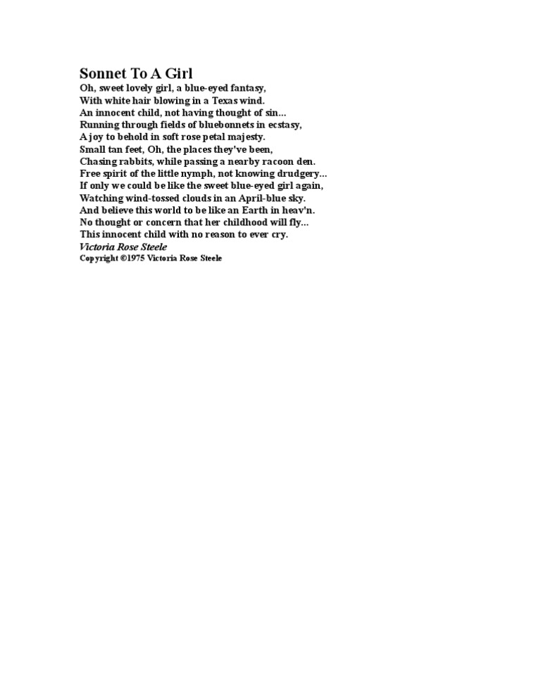 Sonnet Celebrating Innocence and Joy | PDF