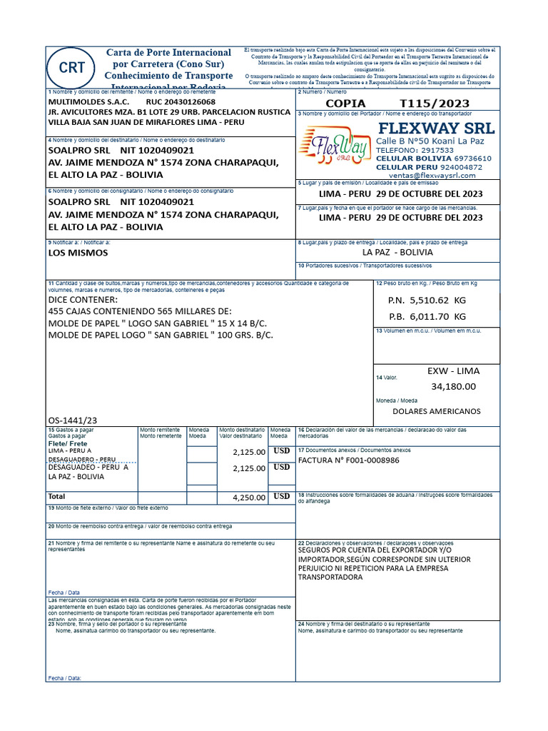 CRT T115-2023 Multimoldes Soalpro | PDF