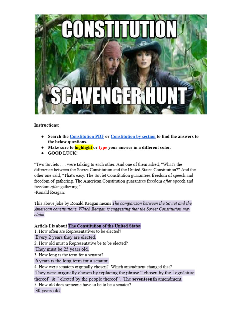 Nefertari Rangel-Ruiz - Constititution Scavenger Hunt | PDF | Article ...