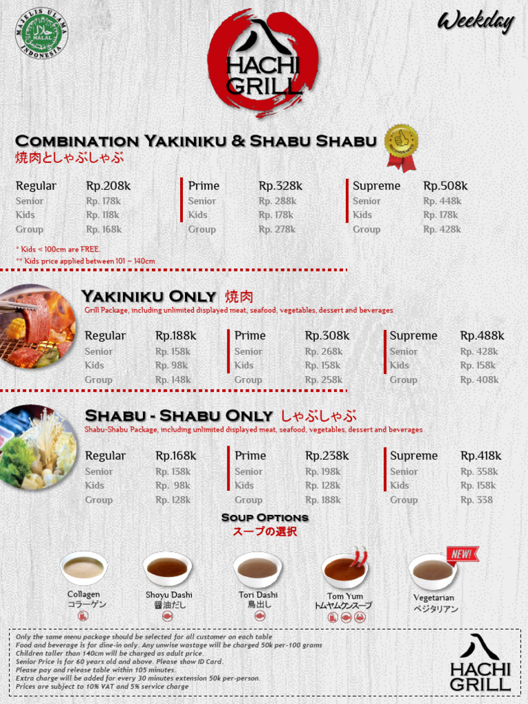 Pricing Atau Harga Hachi Grill The Breeze | PDF