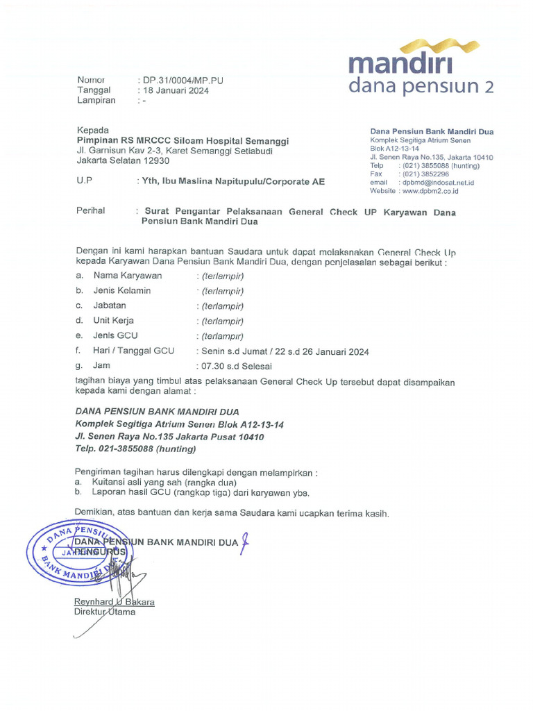 Surat Pengantar MCU | PDF