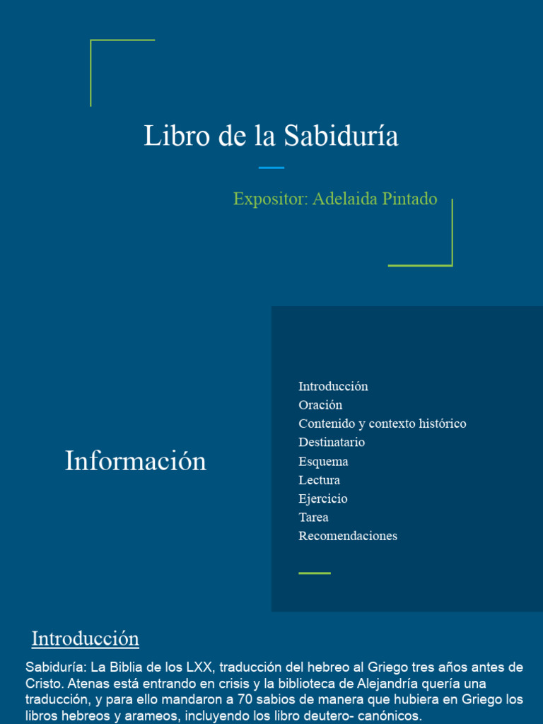 Libro de Sabiduría | PDF | Biblia | Sabiduría