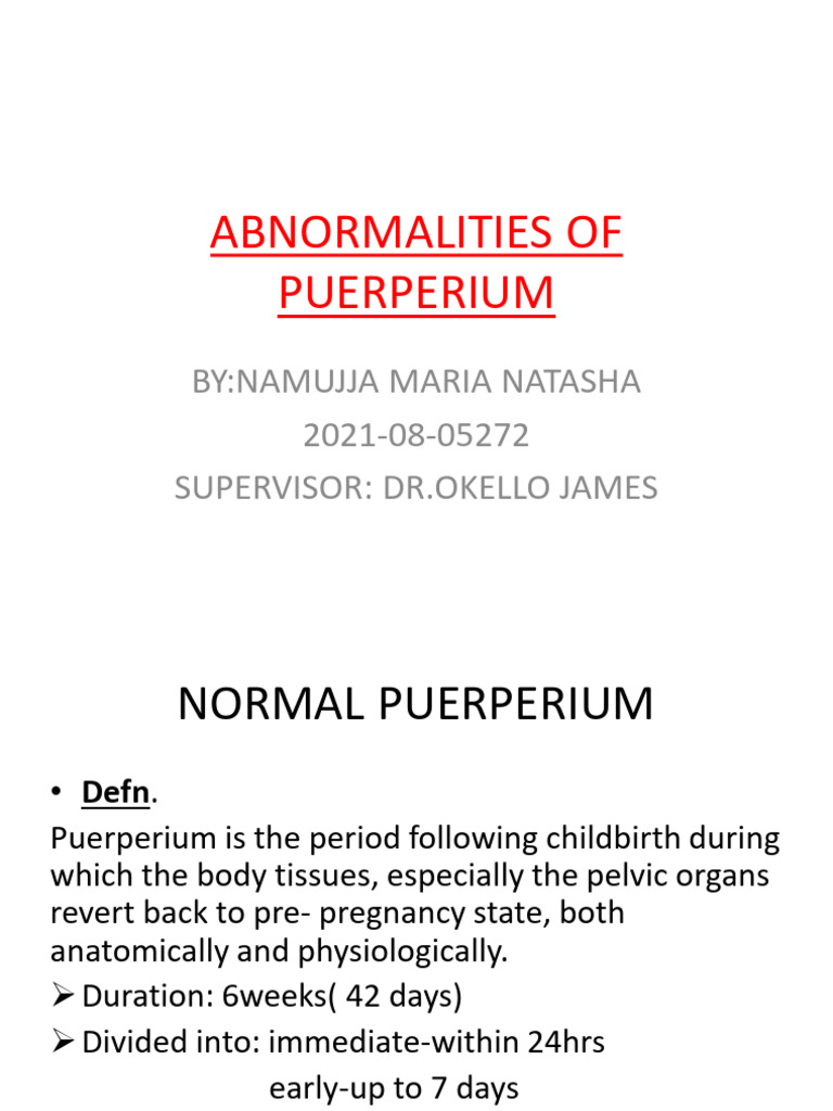 Abnormalities of Puerperium | PDF | Urinary Tract Infection | Childbirth