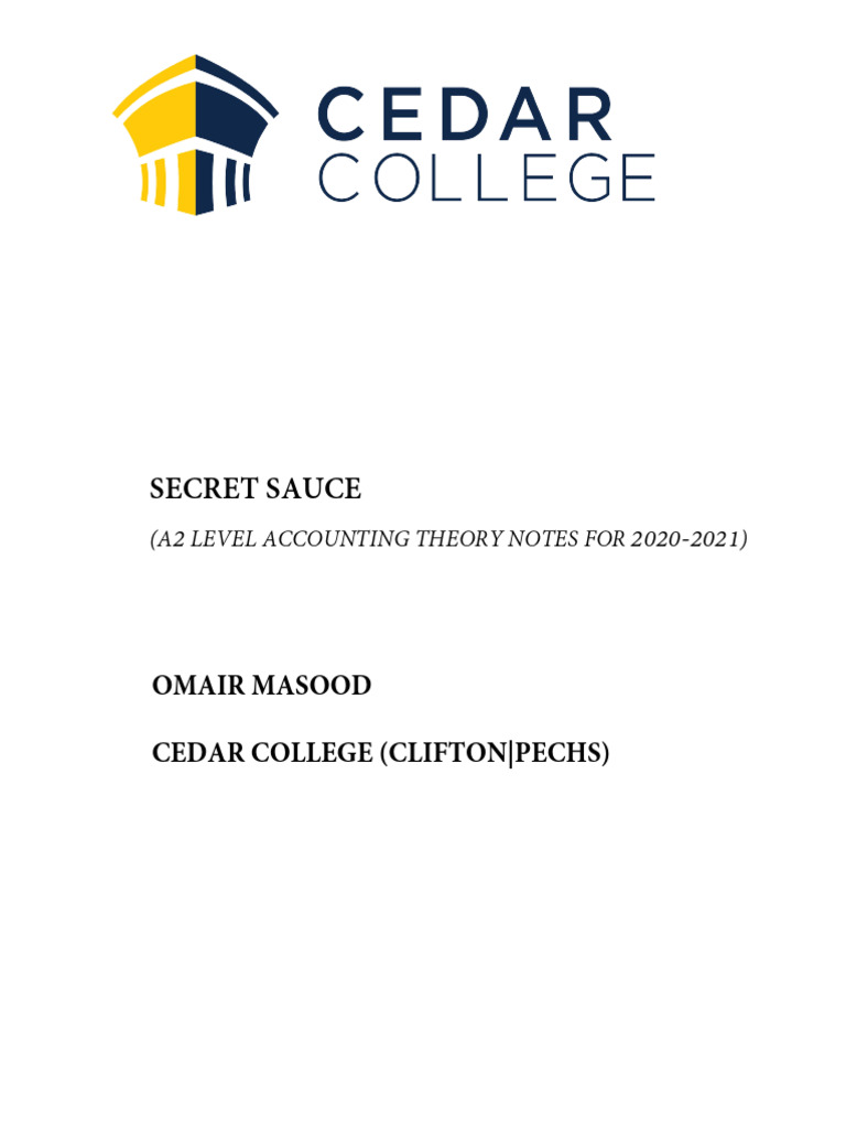 Secret Sauce: Omair Masood Cedar College (Clifton - Pechs) | PDF | Dividend | Cash Flow Statement