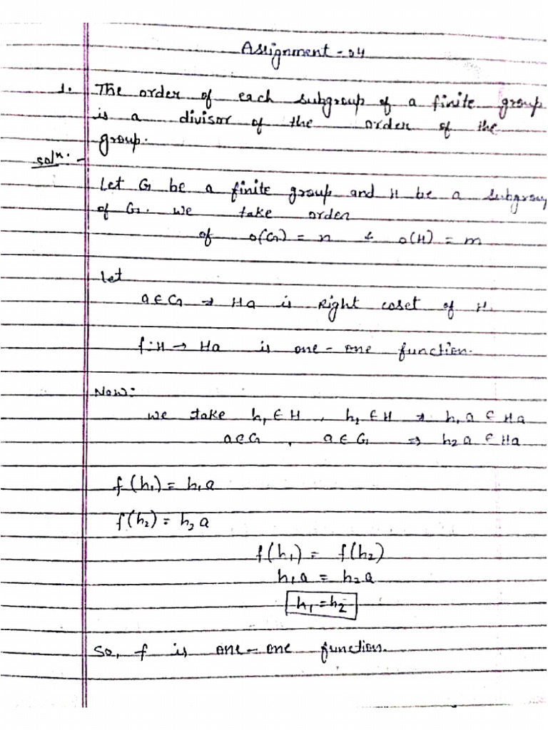 Algebra Assignment 4 | PDF