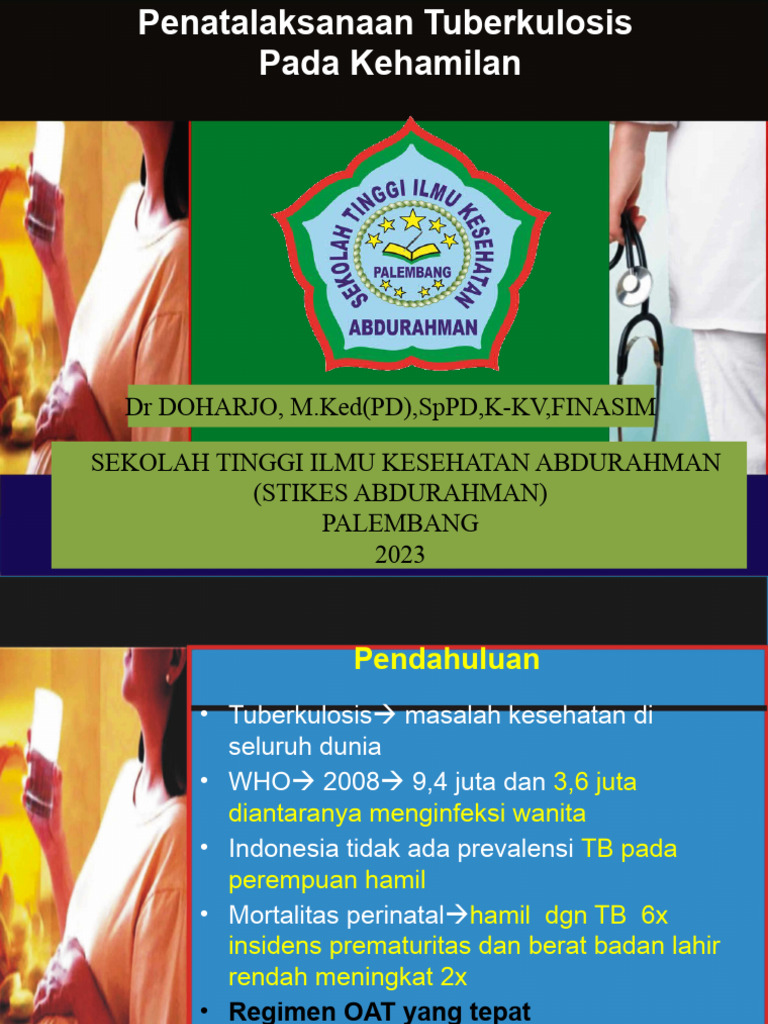 Penatalaksanaan Tuberkulosis Dalam Kehamilan | PDF