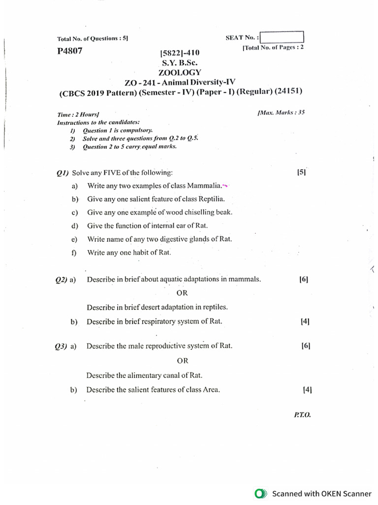 Sybsc Old Question Paper Sppu | PDF